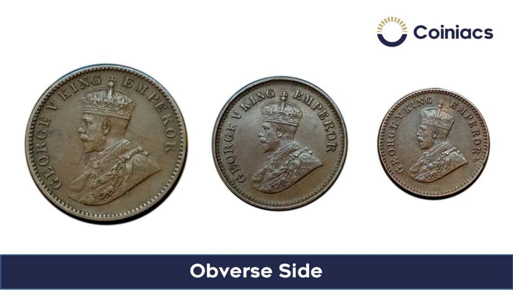 Set of 3 George V King Emperor Bronze old coins - Coiniacs