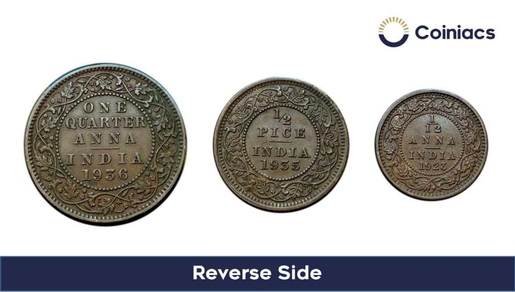 Set of 3 George V King Emperor Bronze old coins - Coiniacs