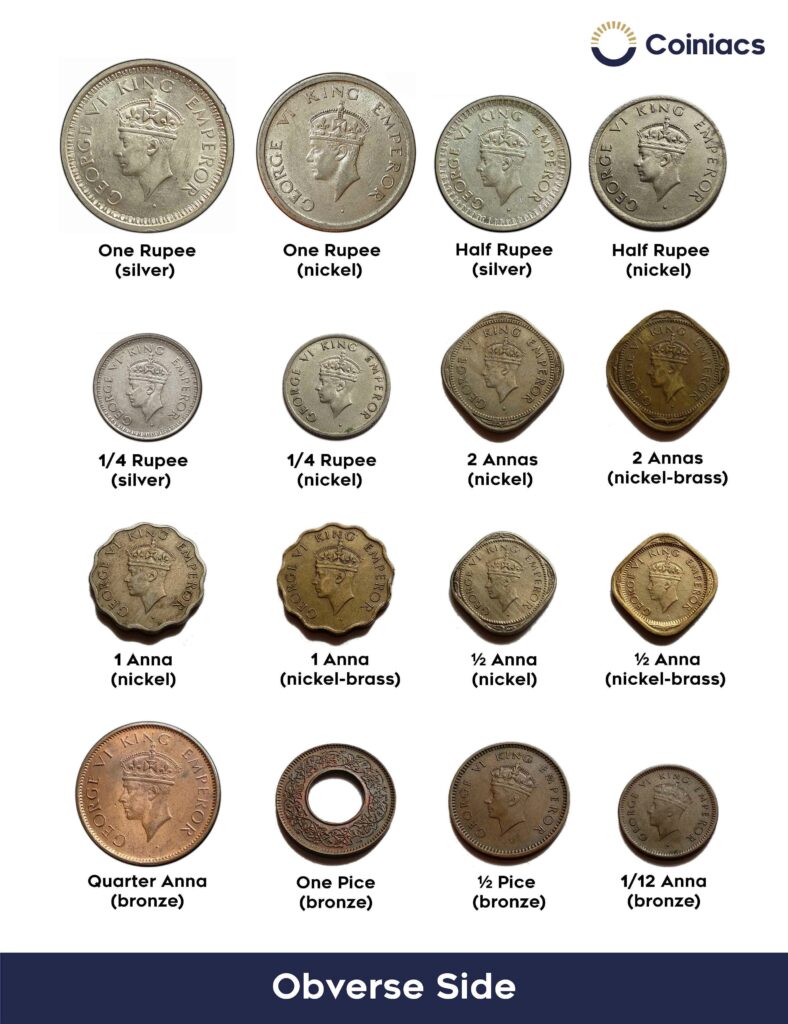 Set of 16 (all denominations) George VI old coins - Coiniacs