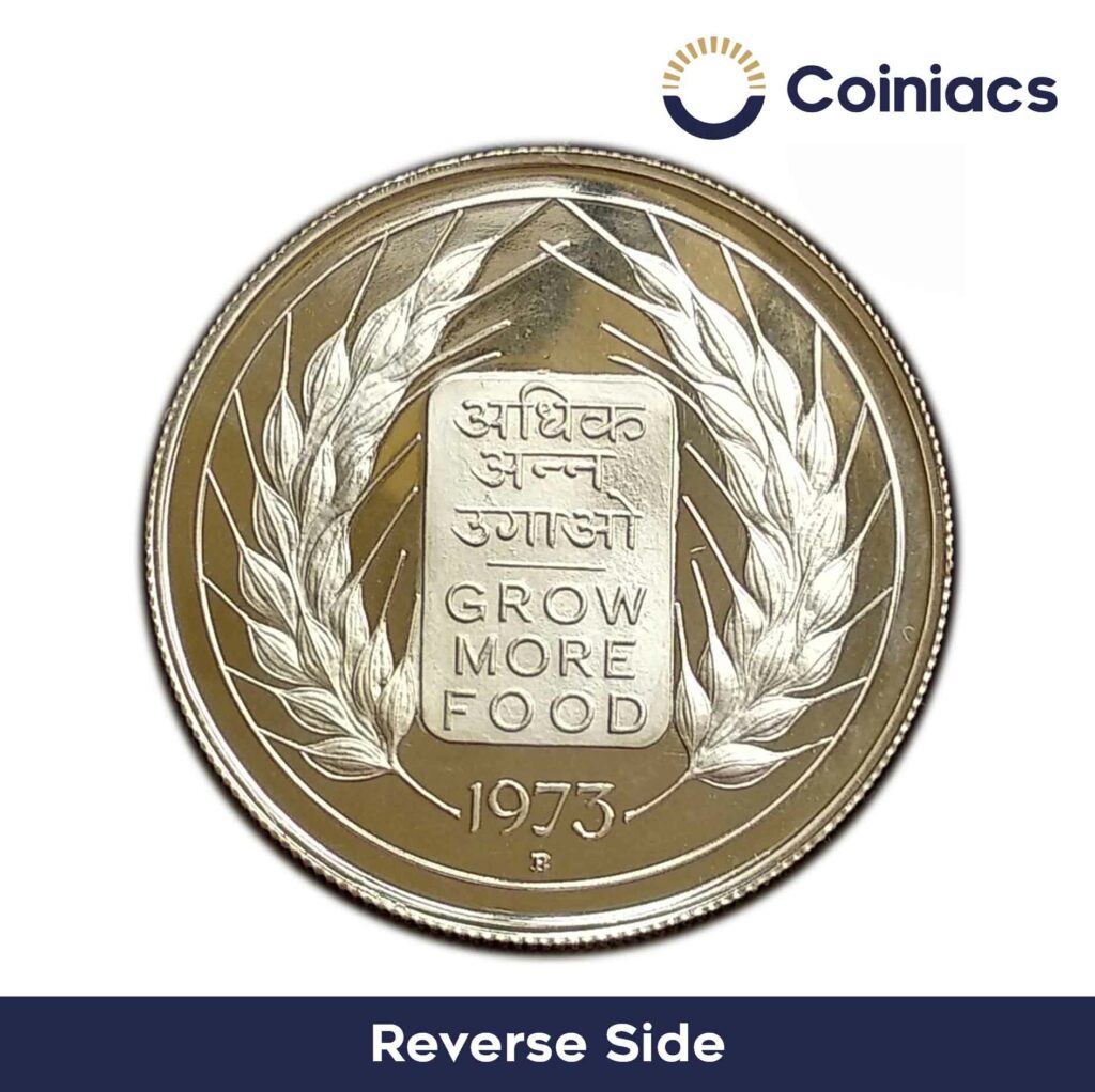 10 Rupees Grow More Food 1973 Proof coin - Coiniacs
