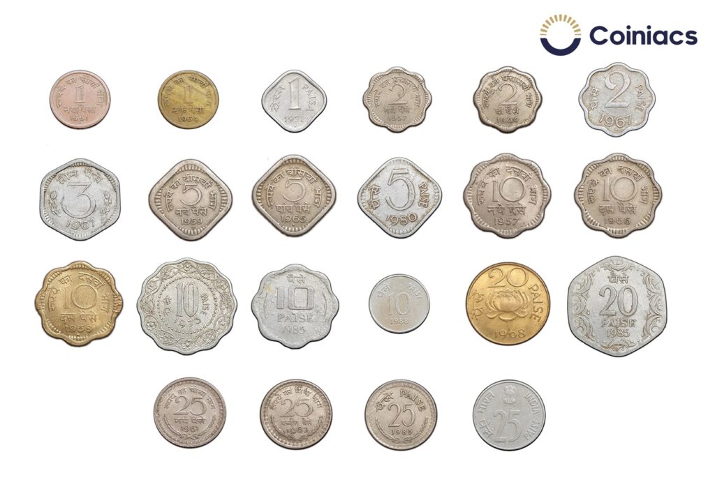 SET of 22 Coins of Republic India Definitive Paise Coins 1956-2002 ...