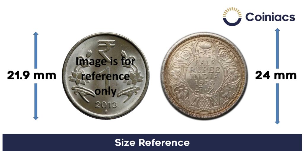Half Rupee George V King Emperor 1912-36 Silver Coin, British India ...