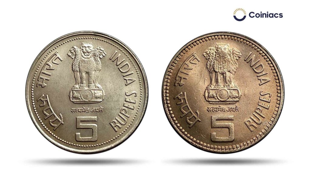 Set of 2 Indira Gandhi, Jawaharlal Nehru coins - Coiniacs
