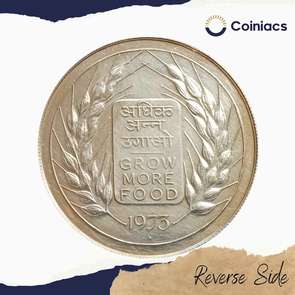 20 Rupees Grow More Food 1973 Silver Commemorative Coin, Republic India ...