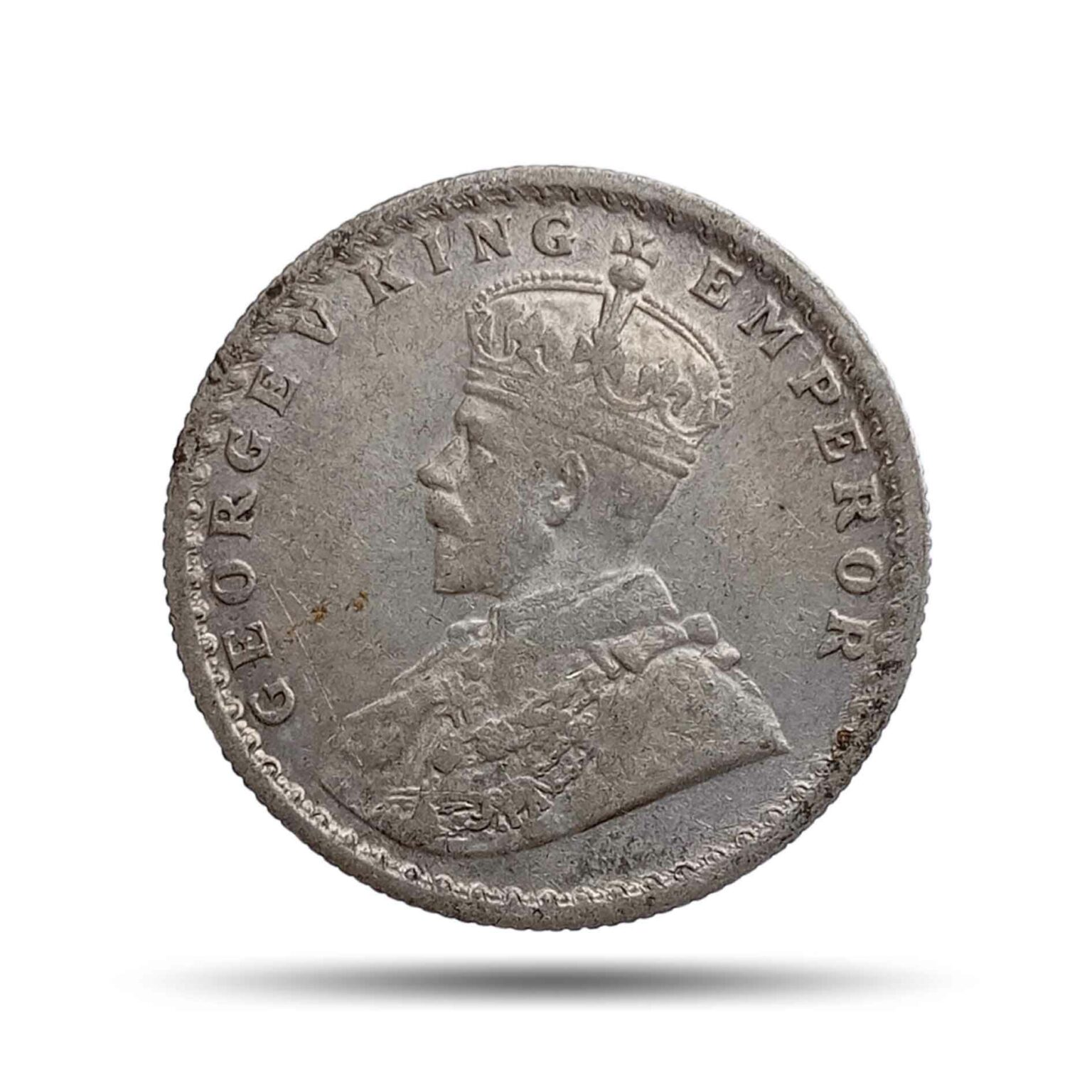 Half Rupee George V King Emperor 1916 Silver coin, British India ...