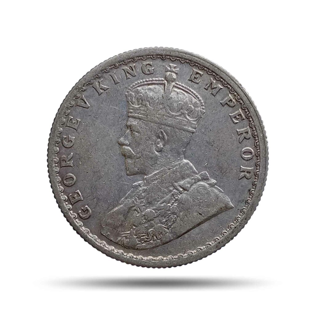 Half Rupee George V King Emperor 1924 Silver coin, British India ...