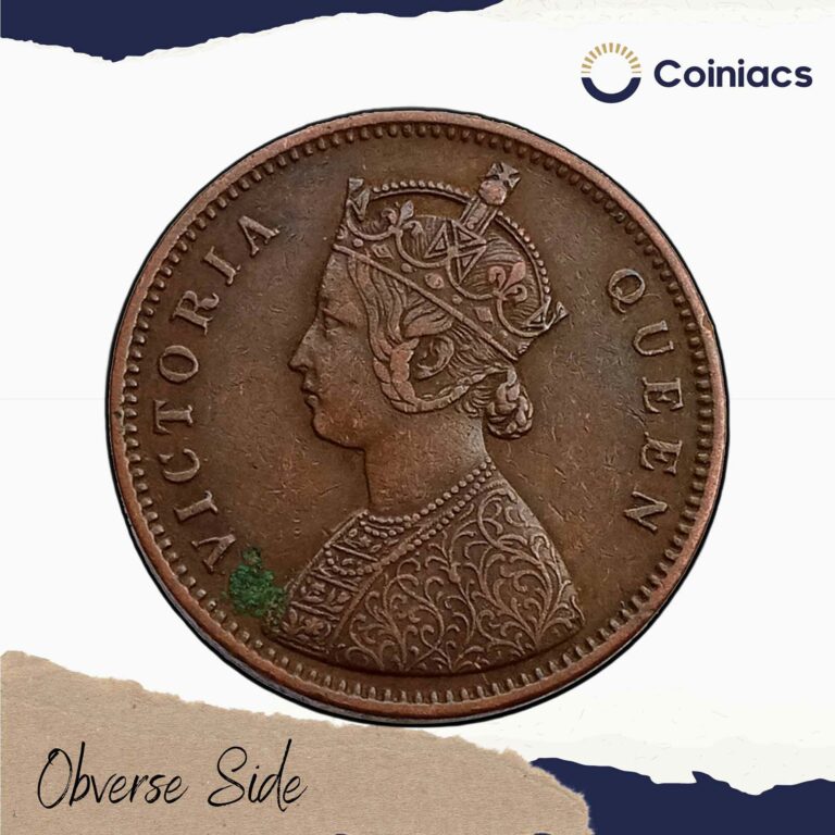 Quarter Anna Victoria Queen Crowned 1862 Copper coin, British India ...