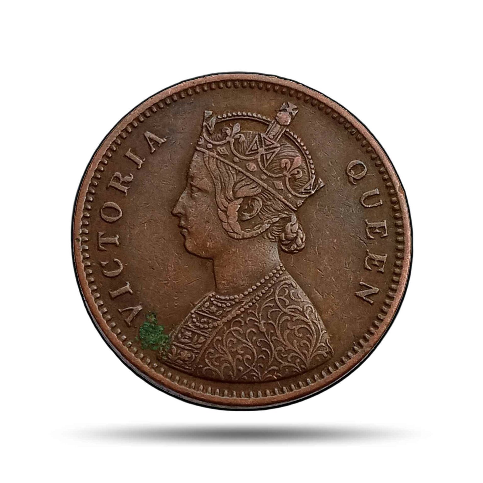 Quarter Anna Victoria Queen Crowned 1862 Copper coin, British India ...