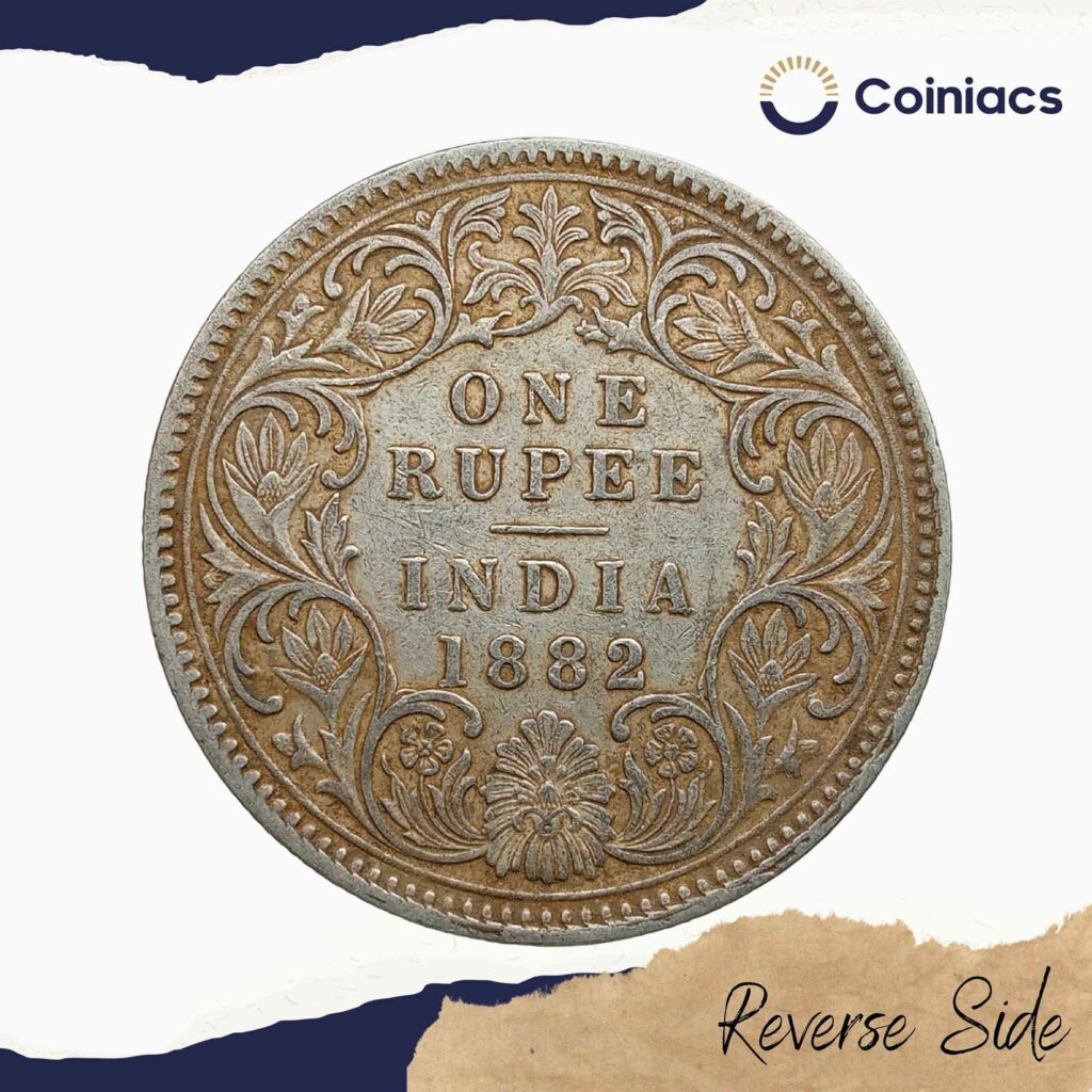 One Rupee Victoria Queen Empress 1882 CE Silver coin, British India ...