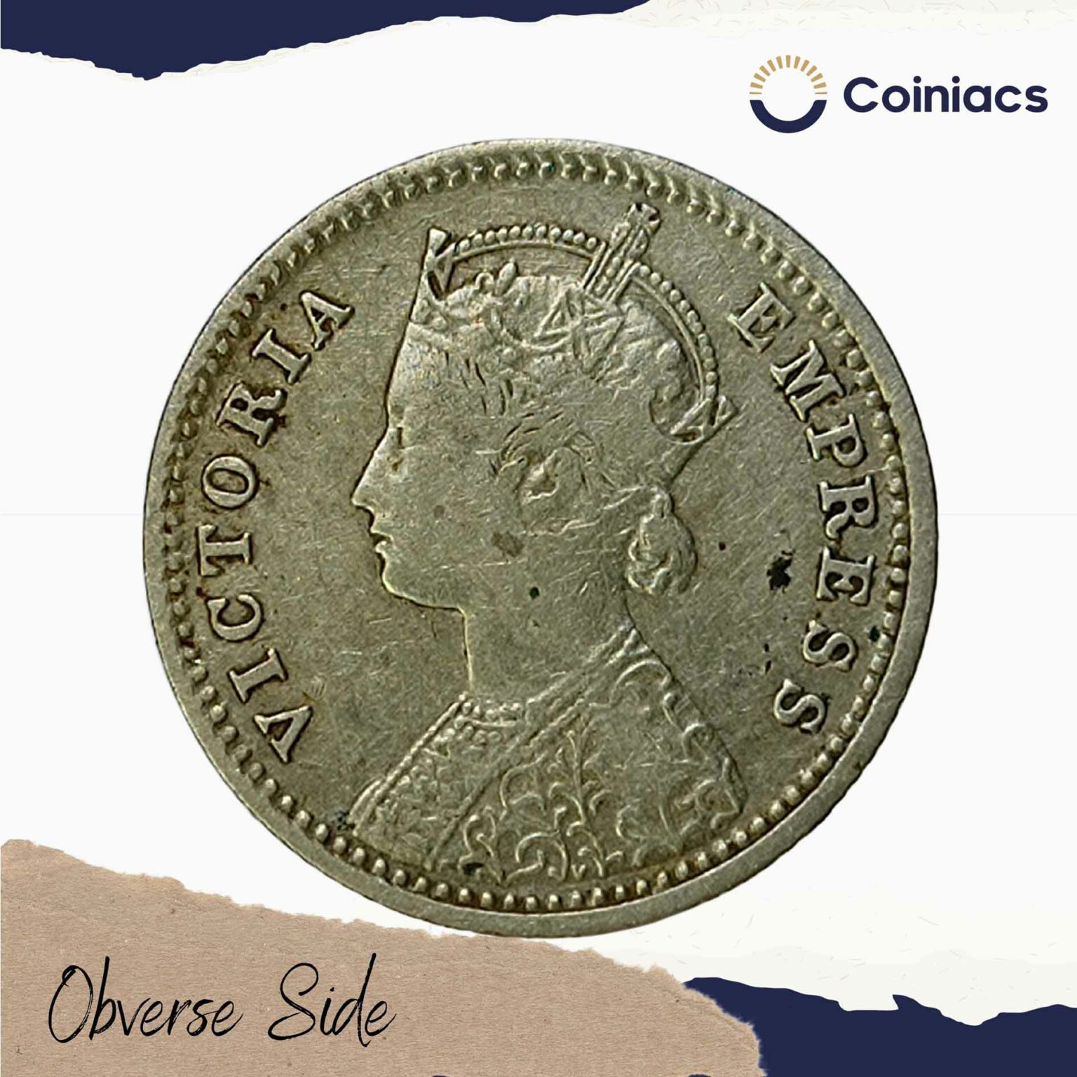 1/4 Rupee Victoria Empress 1901 Calcutta Mint Silver Old Coin, British ...