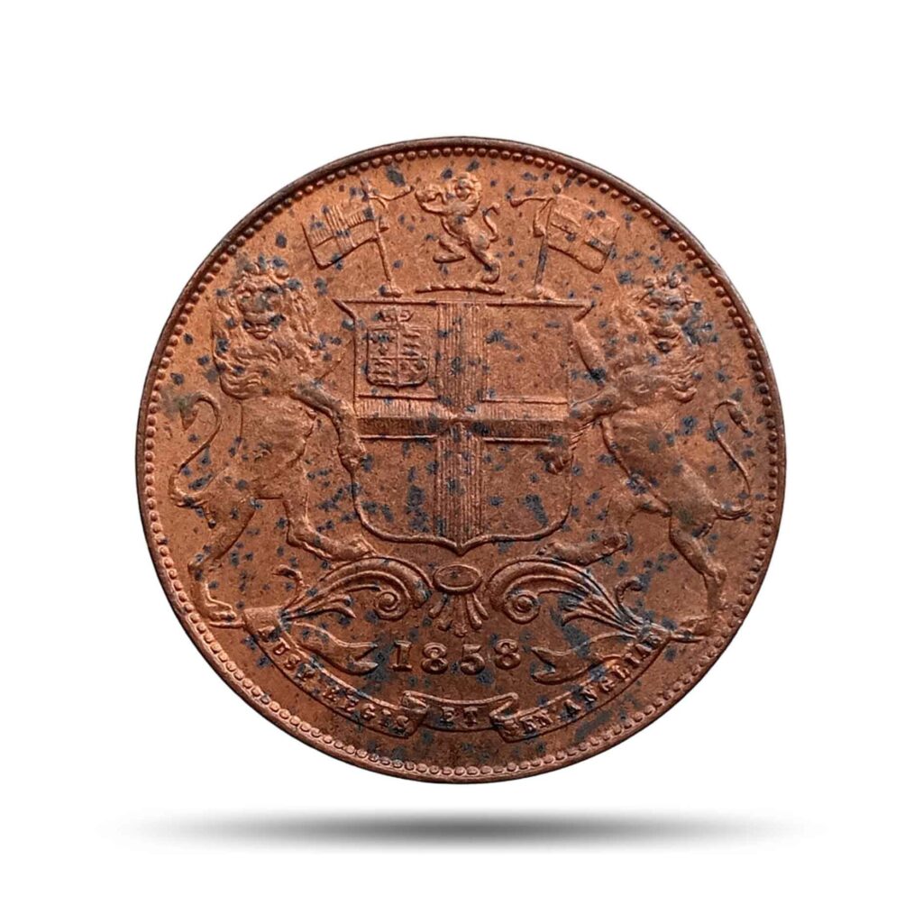 Quarter Anna East India Company 1858 Copper Coin, British India Uniform ...
