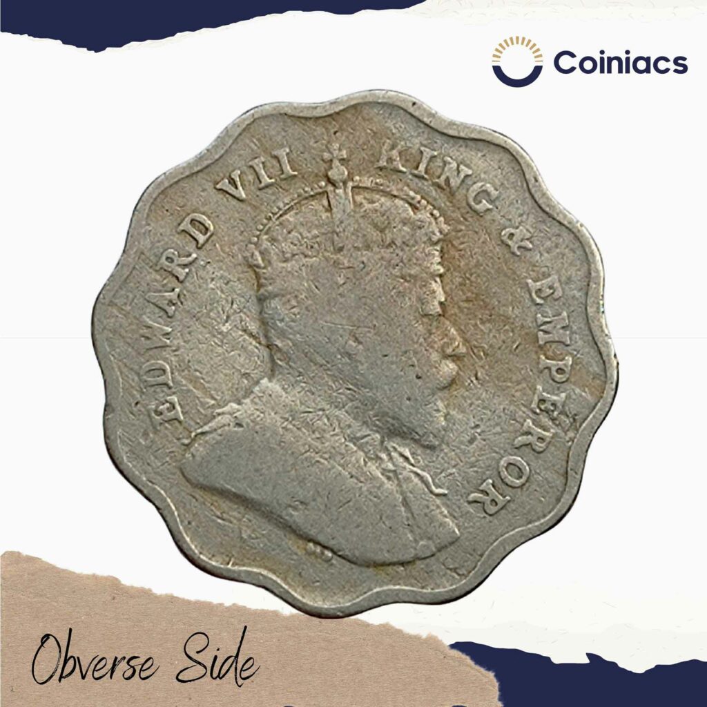 Scarce 1 Anna Edward VII King & Emperor 1910 Copper-Nickel Coin ...
