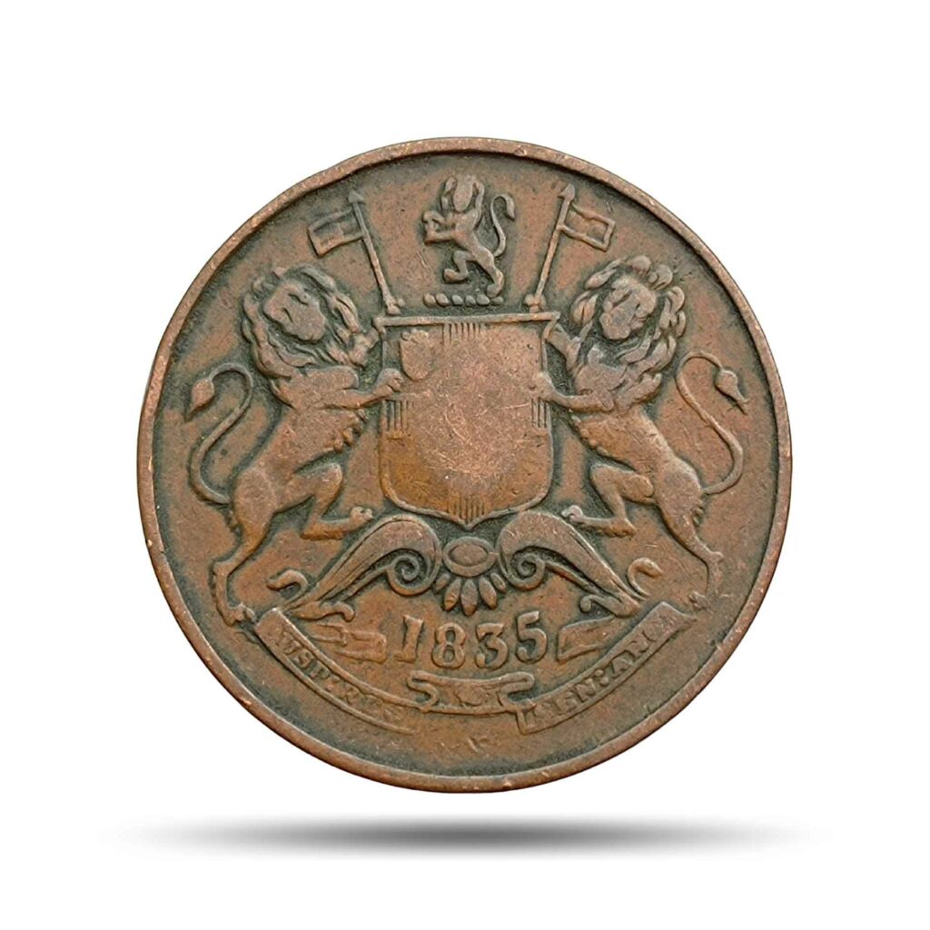 Half Anna East India Company 1835 Copper Coin, British India Uniform ...