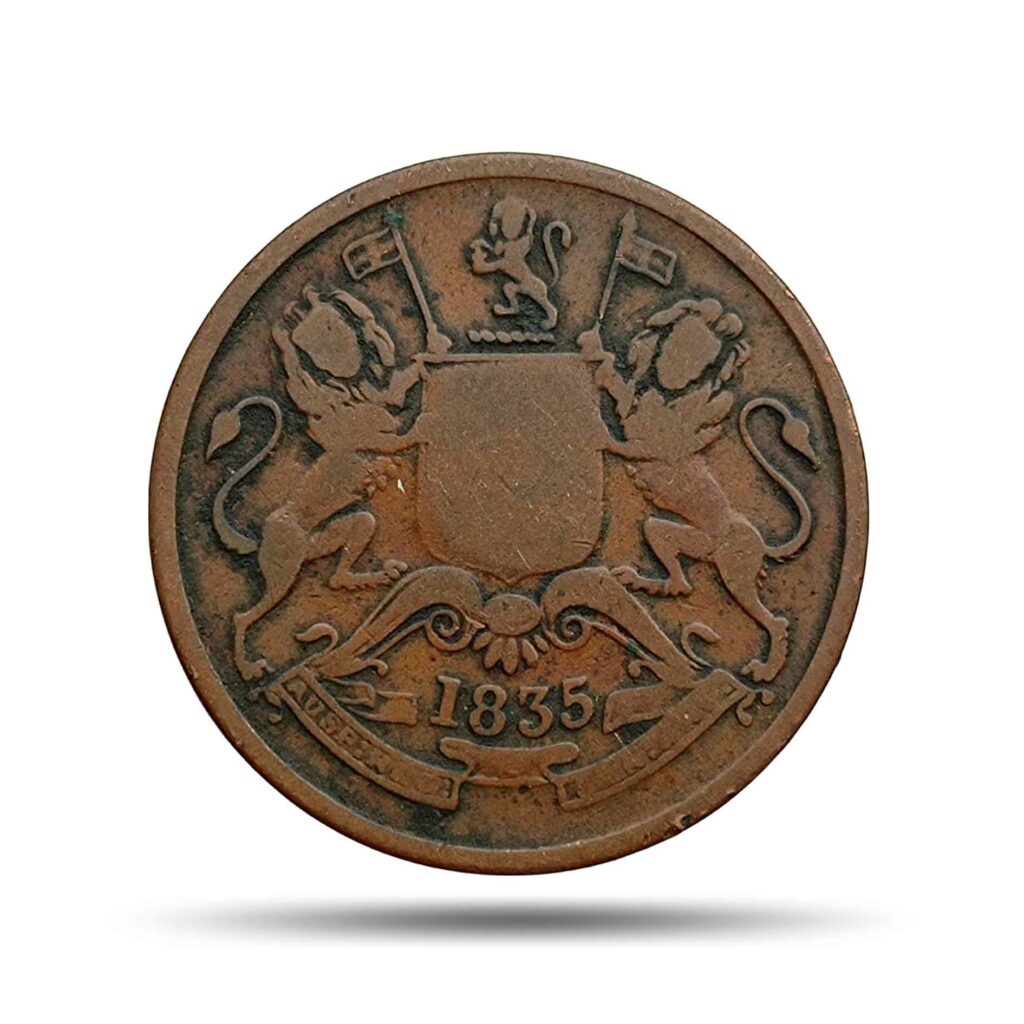 Half Anna East India Company 1835 Copper Coin, British India Uniform ...