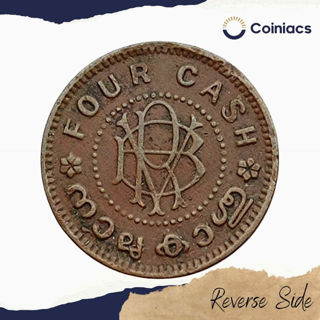Four Cash Bala Rama Varma II (ND 1939-40 CE) Bronze Old Coin, Princely ...