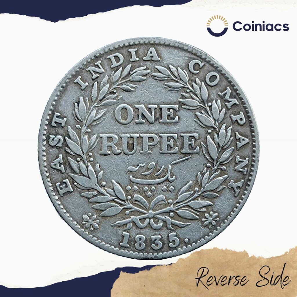Rare One Rupee William IIII 1835 Silver Coin, British India Uniform ...