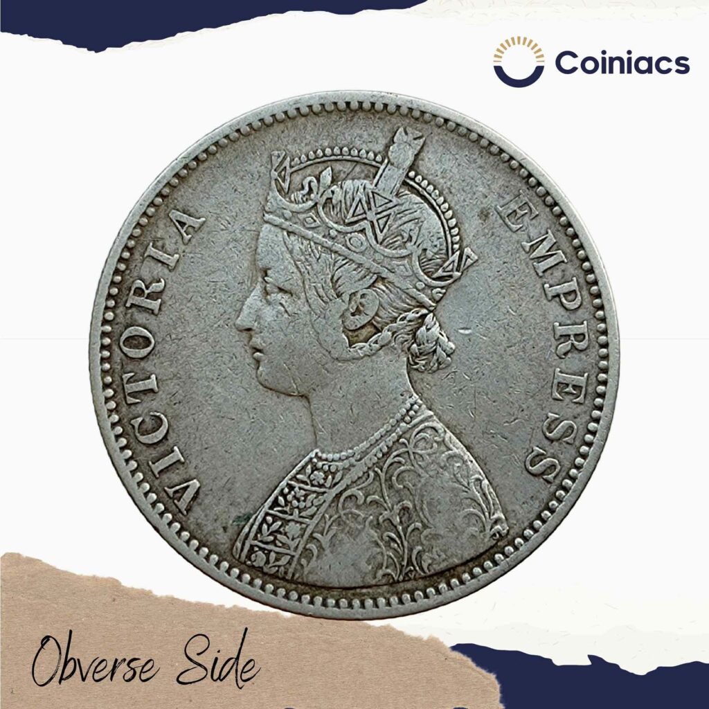 Rare One Rupee Victoria Empress 1881(Key Date) Bombay Mint Silver Coin ...