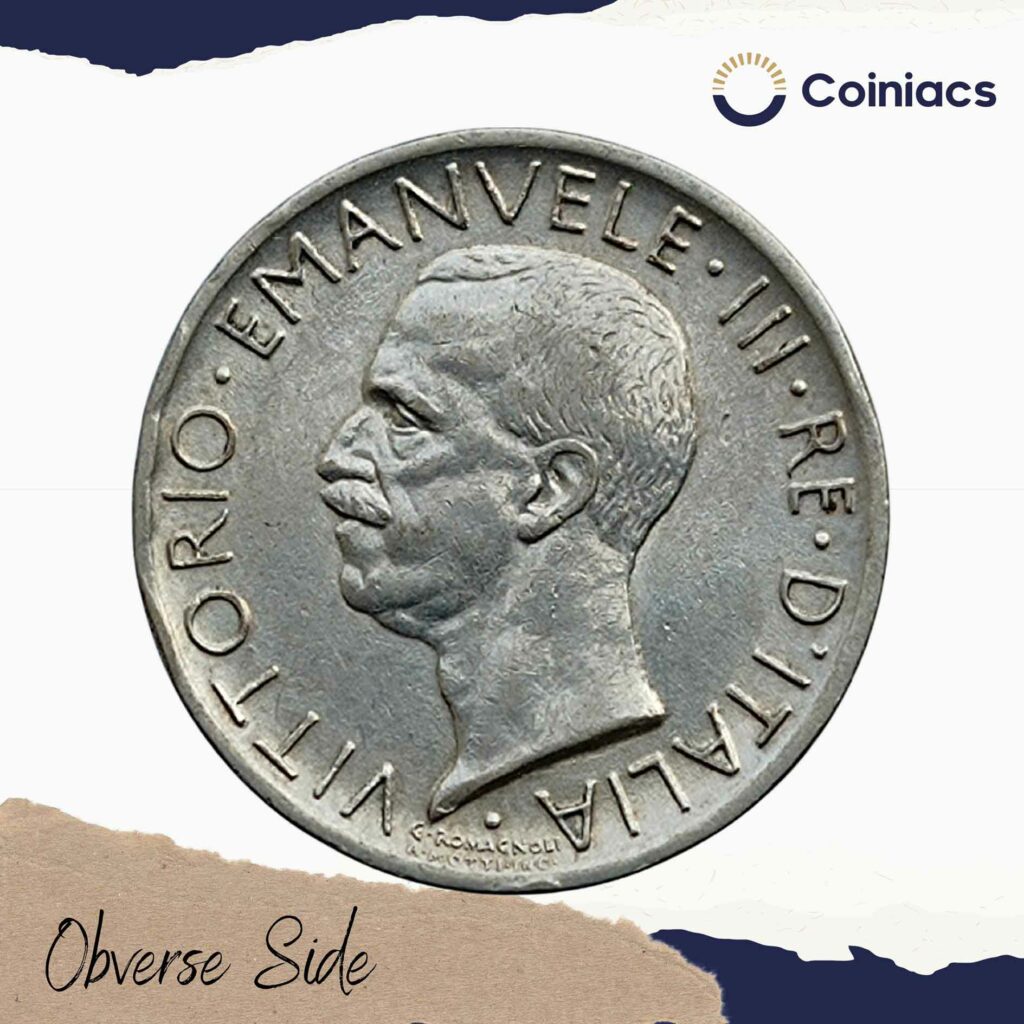 5 Lire Vittorio Emanuele III 1927 CE 'R' (Rome) Mint Silver Coin, Italy, UNC - Coiniacs