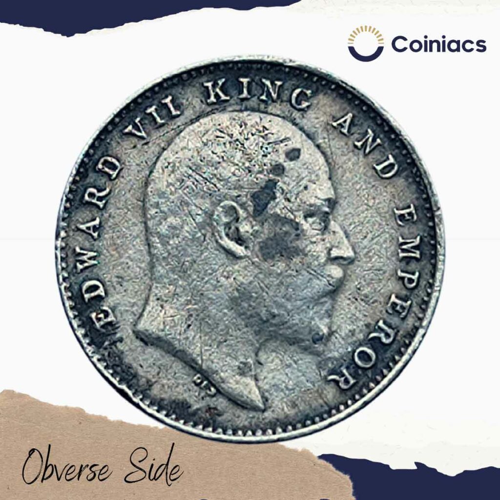Two Annas Edward VII King And Emperor 1905 Silver Coin, British India ...