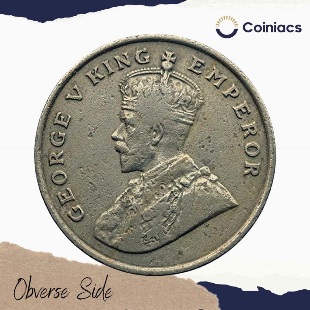 Rare 8 Annas George V King Emperor 1919 Cupro-Nickel Coin, British ...