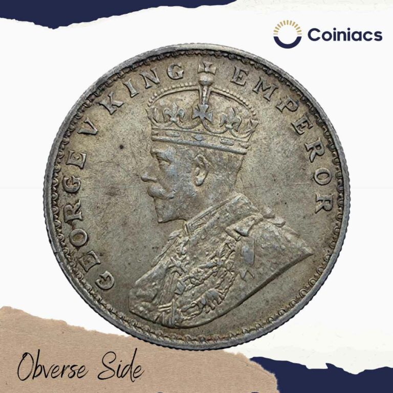 Rare One Rupee George V 1921 CE (Key Date) Bombay Mint Silver coin ...