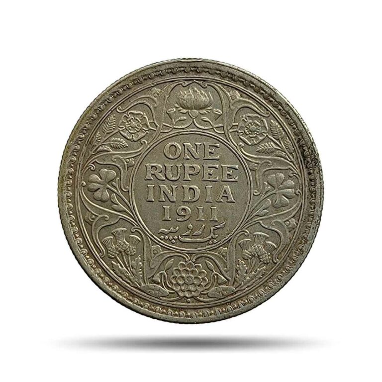 Rare One Rupee George V 1911 CE (Pig Rupee) Bombay Mint Silver coin ...