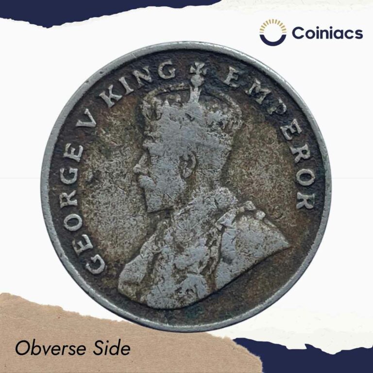 Rare 8 Annas George V King Emperor 1919 Calcutta Mint Cupro-Nickel Coin ...