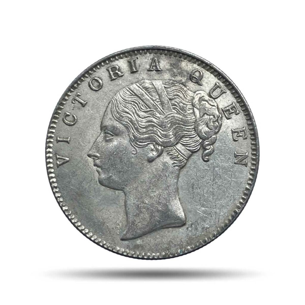UNC One Rupee Victoria Queen 1840 Continuous Legend Silver Coin ...