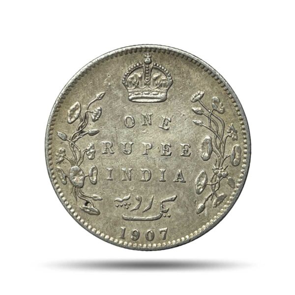 One Rupee Edward VII King & Emperor 1907 CE Bombay Mint 11.6 gms Silver ...