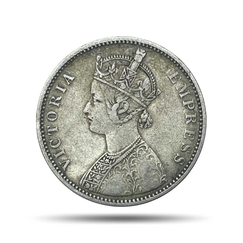One Rupee Victoria Empress 1880 Silver Coin, British India Uniform ...