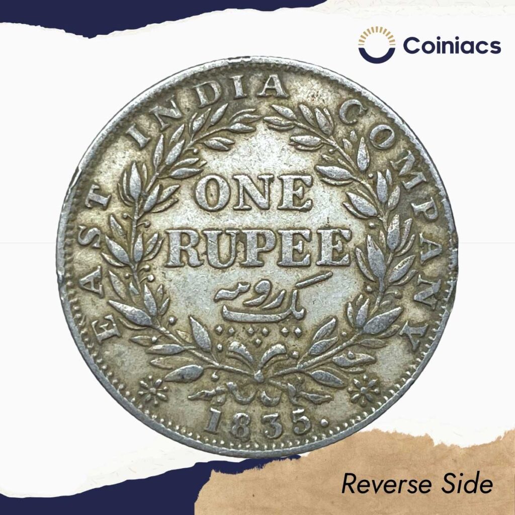 Rare One Rupee William IIII 1835 Calcutta Mint (Obv-A, Rev-III) Silver ...