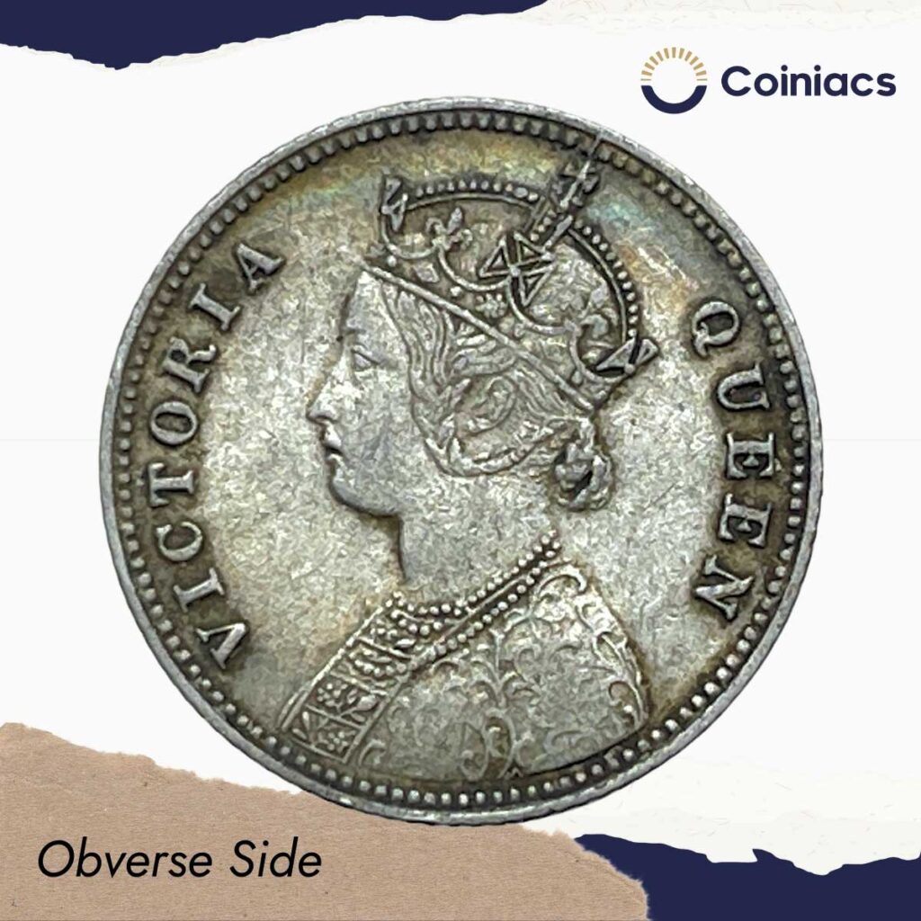 1/4 Rupee Victoria Queen 1862 Silver Coin, British India Uniform ...