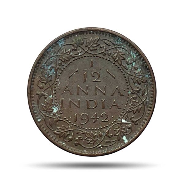 1/12 Anna George VI King & Emperor Scarce 1942 Bombay Mint Bronze Coin ...