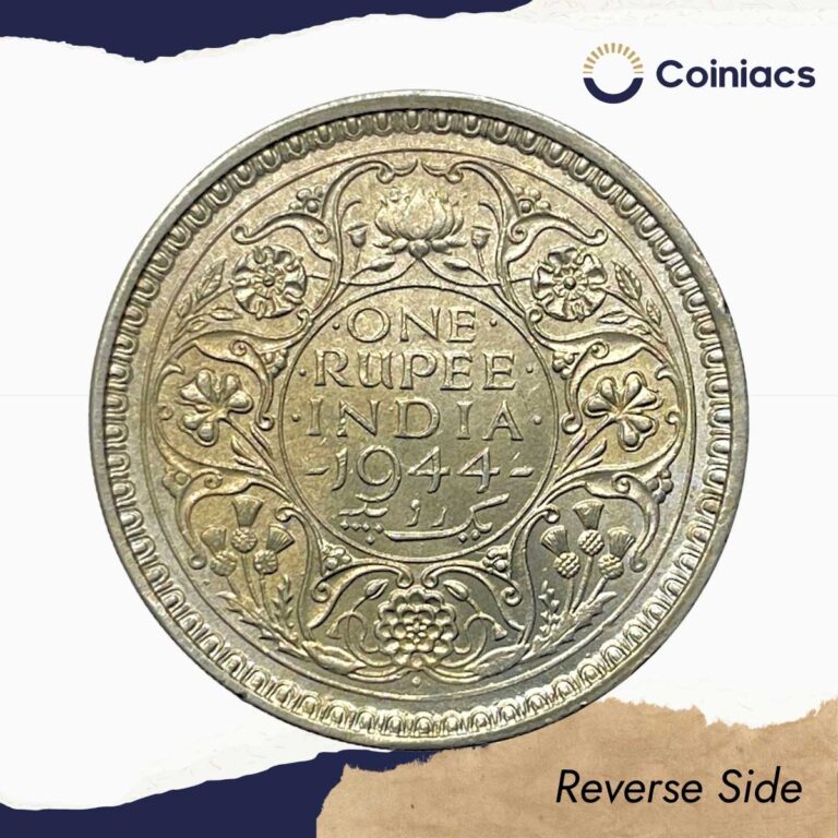 One Rupee George VI King Emperor 1944 CE Bombay Mint (Obv C, Rev III ...