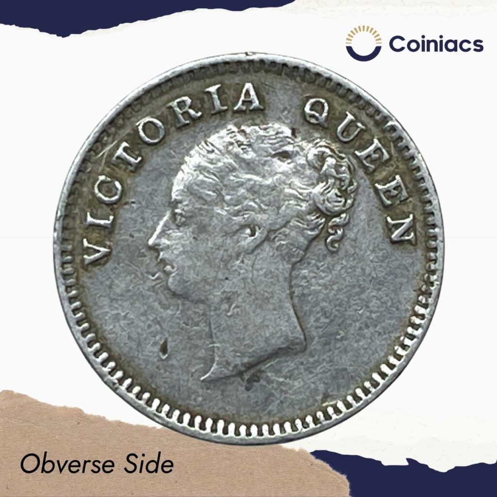 Two Annas Victoria Queen Continuous Legend 1841 CE Silver Coin, British ...