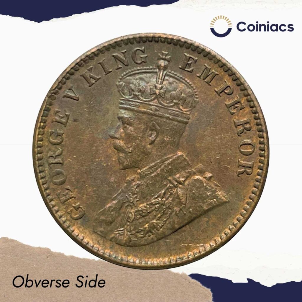 Quarter Anna George V King Emperor 1933 Calcutta Mint Bronze Coin ...