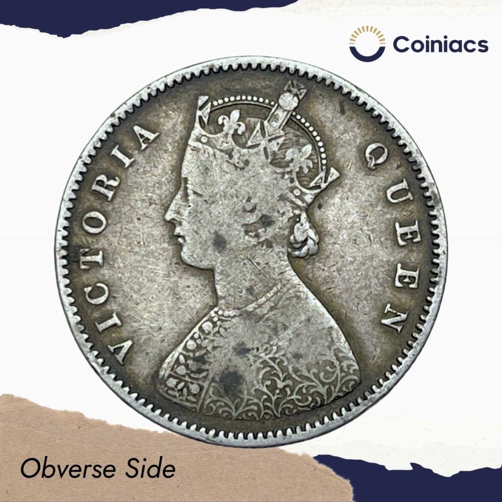 Rare Half Rupees Victoria Queen 1875 Calcutta Mint (Obv A, Rev I ...