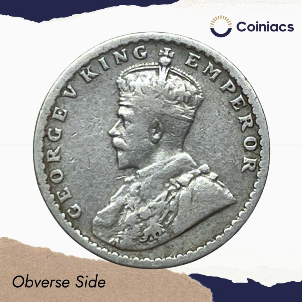 Two Annas George V King Emperor 1915 (Key Date) Calcutta Mint Silver ...