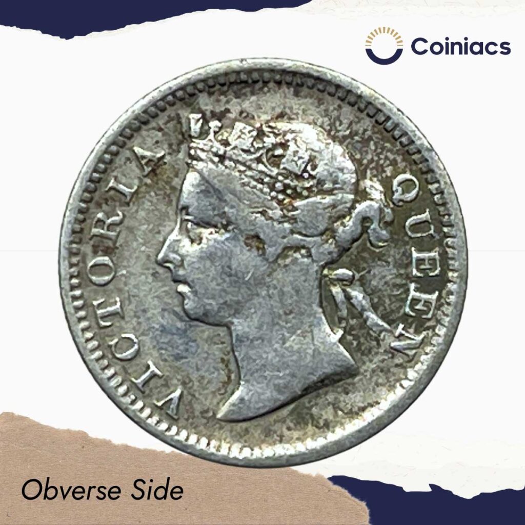 5 Cents Victoria Queen 1899 CE Silver Coin, Straits Settlements ...