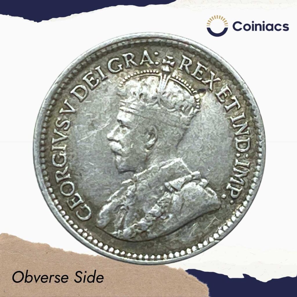 5 Cents George V with DEI GRATIA 1915 CE Silver Coin, Canada ...