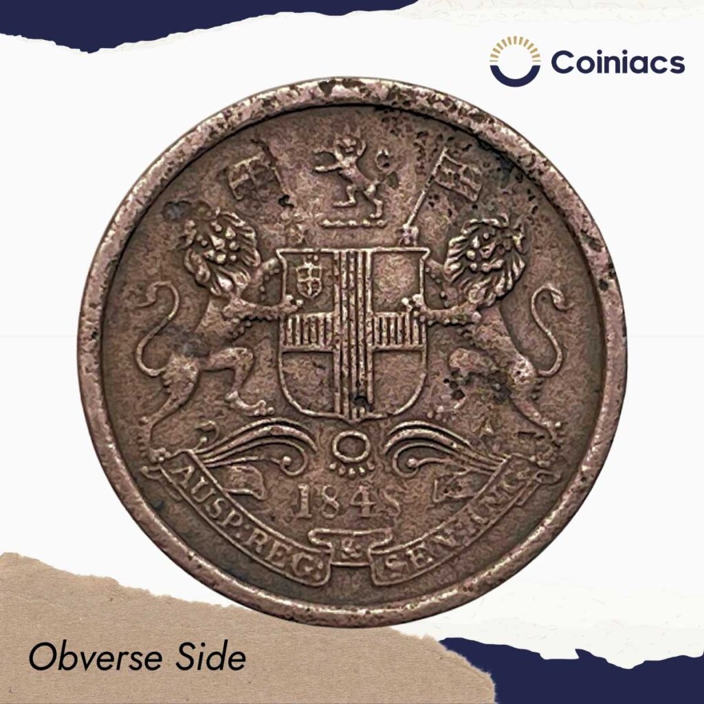 1/12 Anna East India Company 1848 Copper Coin, British India Uniform ...