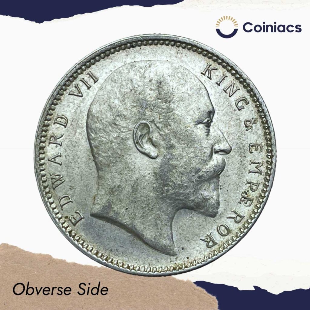 One Rupee Edward VII King & Emperor 1905 CE Calcutta Mint Silver Coin ...