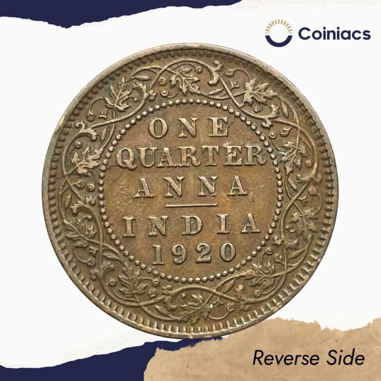 Quarter Anna George V King Emperor 1920 Calcutta Mint Bronze Coin ...